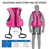 Rrtizan Inflatable Swim Vest for Adults Pink L/XL Portable Buoyancy Aid ...