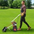 Gas Power 4-Stroke Hand Push Sweeper, Walk-Behind Sweeper Sidewalk ...
