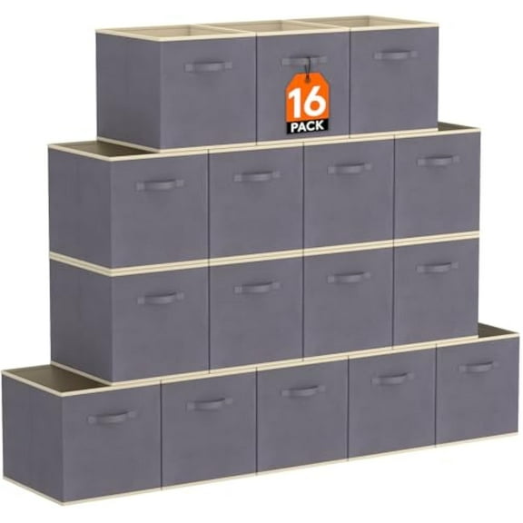 12 Packs Storage Cubes, 13 Inch Cube Storage Bins, Foldable Decorative ...