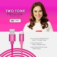 Liquipel Powertek Neon Two-Tone 6' USB-A to USB-C Cable, Purple and ...