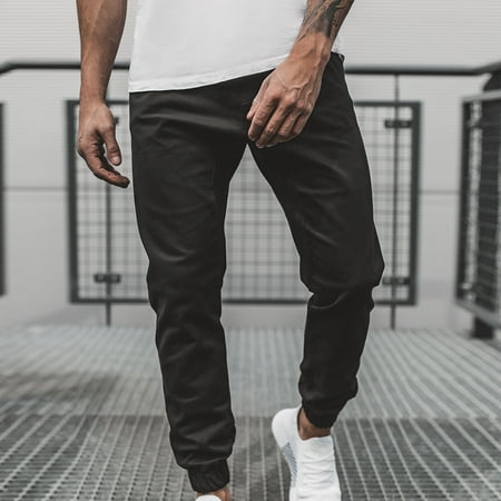 XZNGL Mens Pants with Elastic Waist Mens Long Casual Sport Pants Fit ...