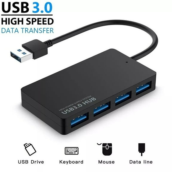 USB 3.0 Hub, 4-Port USB Hub USB Splitter USB Expander for Laptop/Mac ...