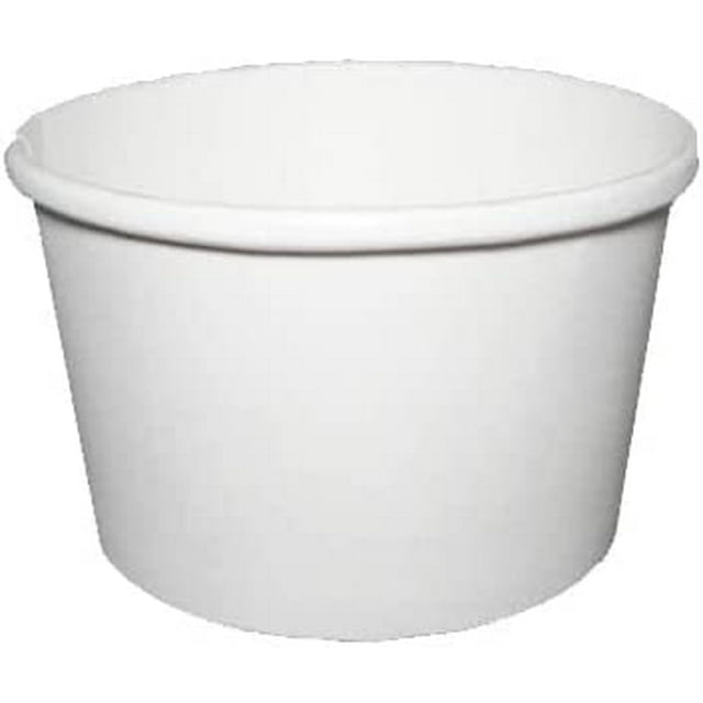 EcoQuality [25 Count] 8 oz Disposable White Paper Soup Containers ...