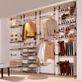 vidaXL Telescopic Wardrobe System with Rods and Shelf Aluminum ...