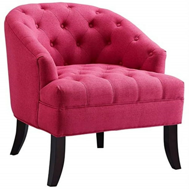 Ian Linen Barrel Diamond Tufted Accent Chair , Fuchsia - Walmart.com