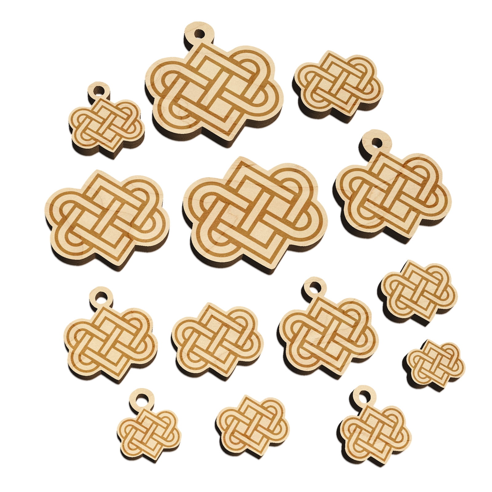 Celtic Love Knot Outline Wood Mini Charms Shapes DIY Craft Jewelry ...