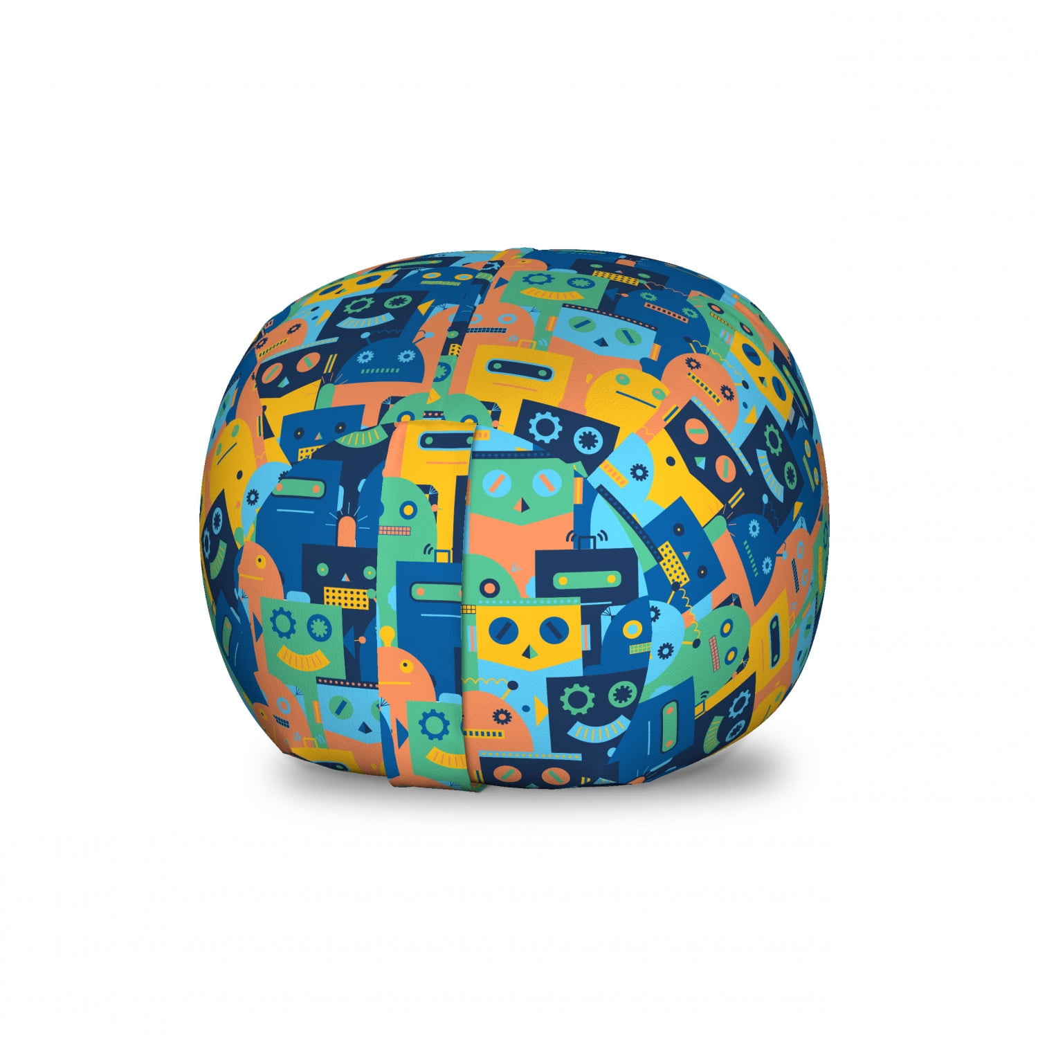 Cartoon Storage Toy Bag Chair, Vintage Robots Space Fiction Comic ...