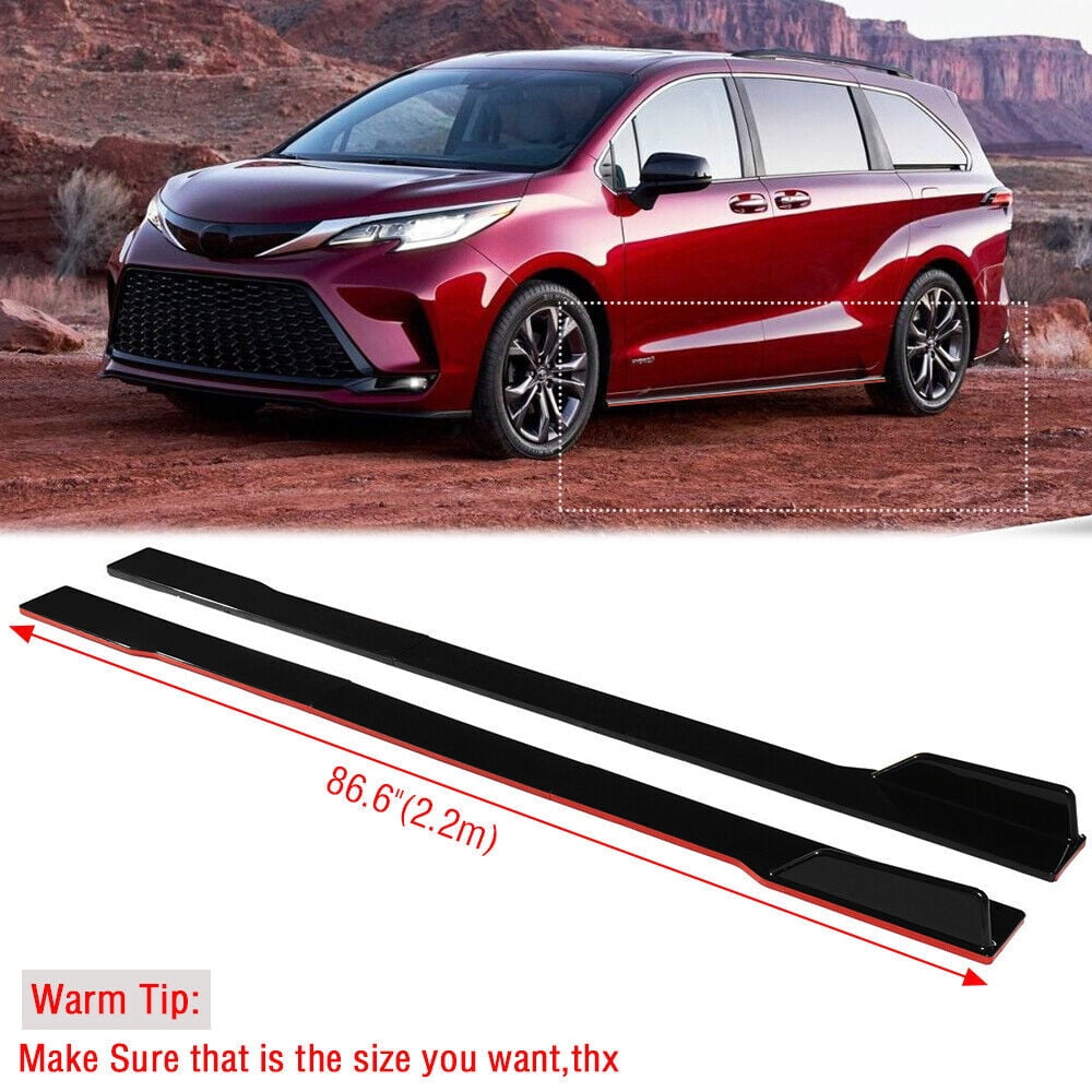 6pcs Set Car Universal Side Skirts Extension 86.6Inch/2.2m Splitters ...