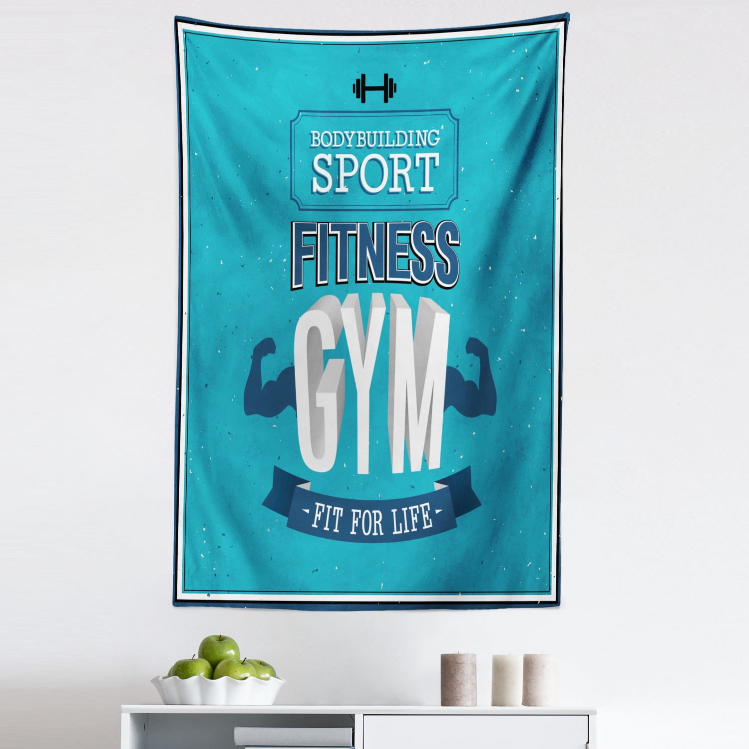 Fitness Tapestry, Fit for Life Bodybuilding Sport Biceps Sportsman ...