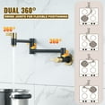 WOWOW Brass Wall Mounted Pot Filler Faucet with Double Joint Swing Arms ...