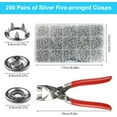 200 Sets Snaps for Fabric, Metal Snaps Buttons with Fastener Pliers ...
