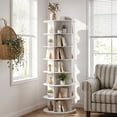 EDX 7-Tier PVC Rotating Shoe Rack Tower, 360-Degree Carousel Organizer ...