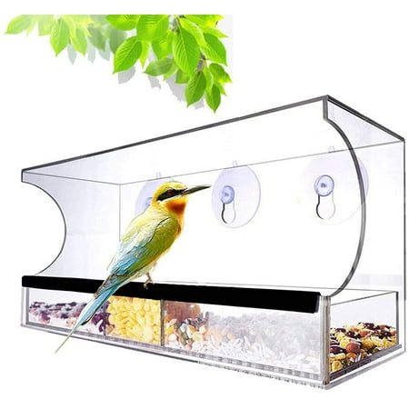 Window Bird Feeders Outside with Removable Tray Seed Tray Weatherproof ...