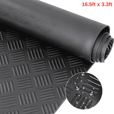 Tonchean 16.5ft x 3.3ft Heavy Duty Garage Floor Mat, Diamond Plate Thickened Rubber Non-Slip ...