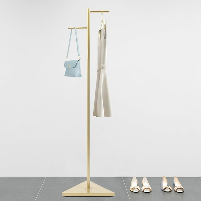 Miumaeov 2 Hooks Gold Coat Rack Freestanding Coat Hanger Stand Shelf ...