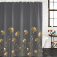 Extra Long Shower Curtain 72x96 Inch, Abstract Gold Florals Shower ...