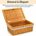 2 Pack Wicker Basket with Lid, Handwoven Rectangular Storage Boxes for ...