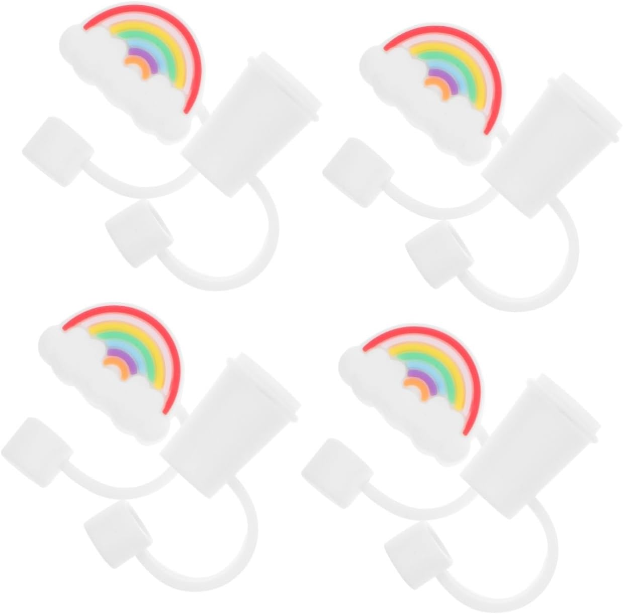 8 Pcs Straw Dust Cap Metal Straws Tumbler Straws Strawberry Straws ...