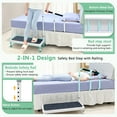 Bed Step Stool with Rail for High Beds Adults Elderly Bedside Assist ...