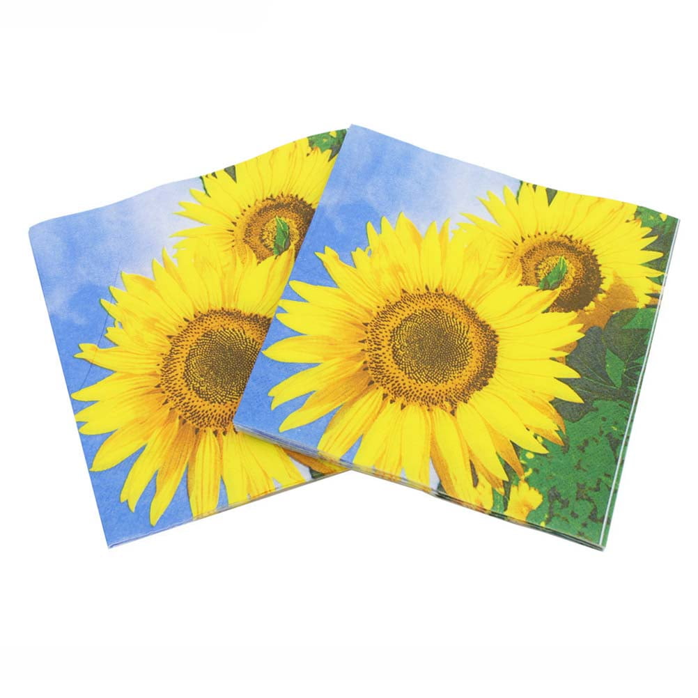 Click here for Masteelfca 20 Sheets Sunflower Printed Napkins Dis... prices
