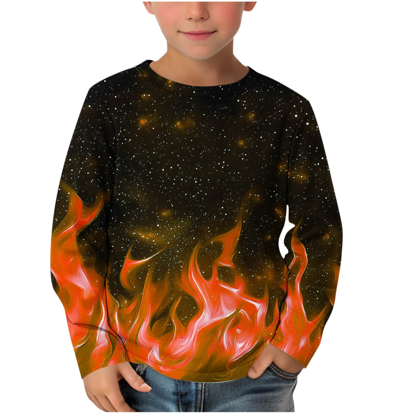 Click here for Lovzfmll Toddler Boys Tops  Fashion Flame Print Ca... prices