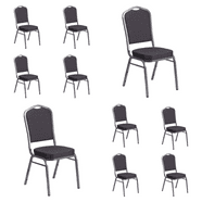 (10 PACK) Square Back Banquet Dining Chair with Black Vinyl ...