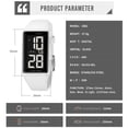 Patreogly Unisex Digital Sports Watch, Large Number Rectangle Dial, Day ...