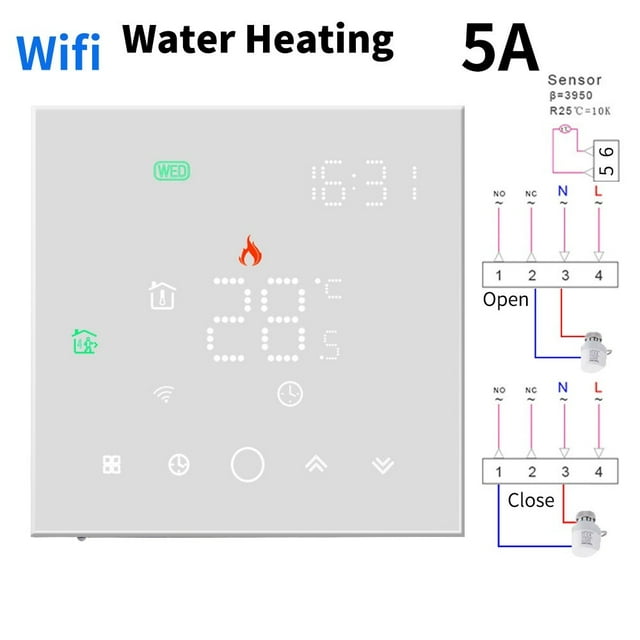 APP WiFi Smart Thermostat, Electric Floor Heating/ Water/Gas Boiler ...