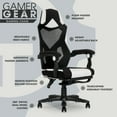 Gamer Gear Gaming Chair with Extendable Leg Rest, Breathable Mesh ...