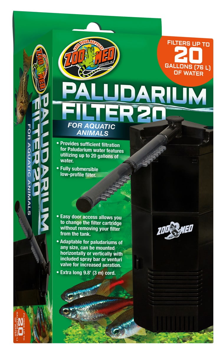 Zoo Med Laboratories Paludarium Filter for Aquatic Animals Up to 20 ...