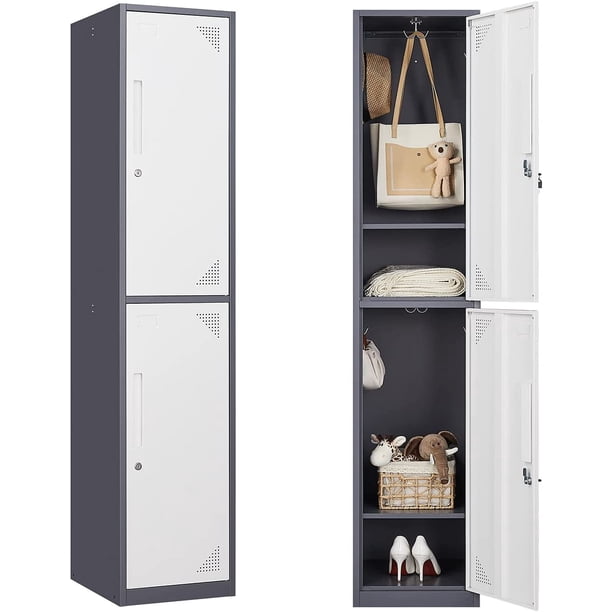 STANI Metal Locker Steel Storage Cabinet with 2 Doors for Office School ...