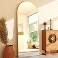 Arched & Rectangular Full Length Mirror with Stand, Wall Hanging or ...