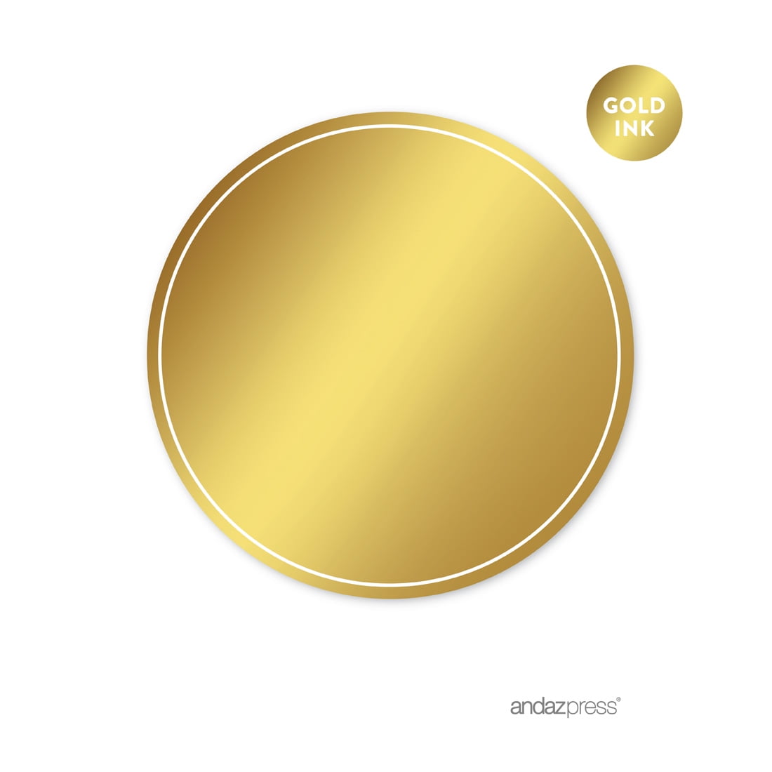Solid Gold Gold Metallic Gold Round Circle Favor Gift Labels − Thank ...