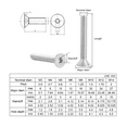 5 50pcs Allen Key Head Din7991 M2 M2 5 M3 M4 M5 M6 Stainless Steel 304