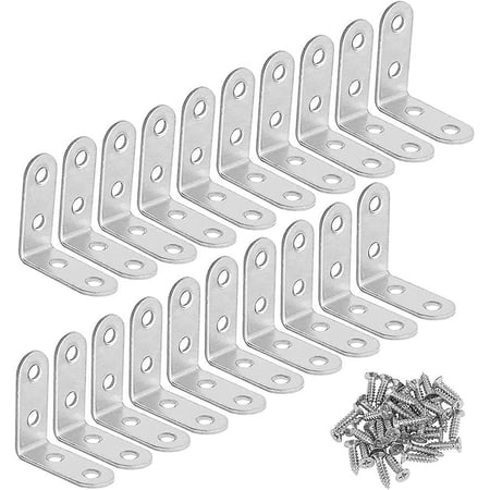 Lepai 20pcs Stainless Steel Right Angle Bracket, L Shaped Right Angle ...