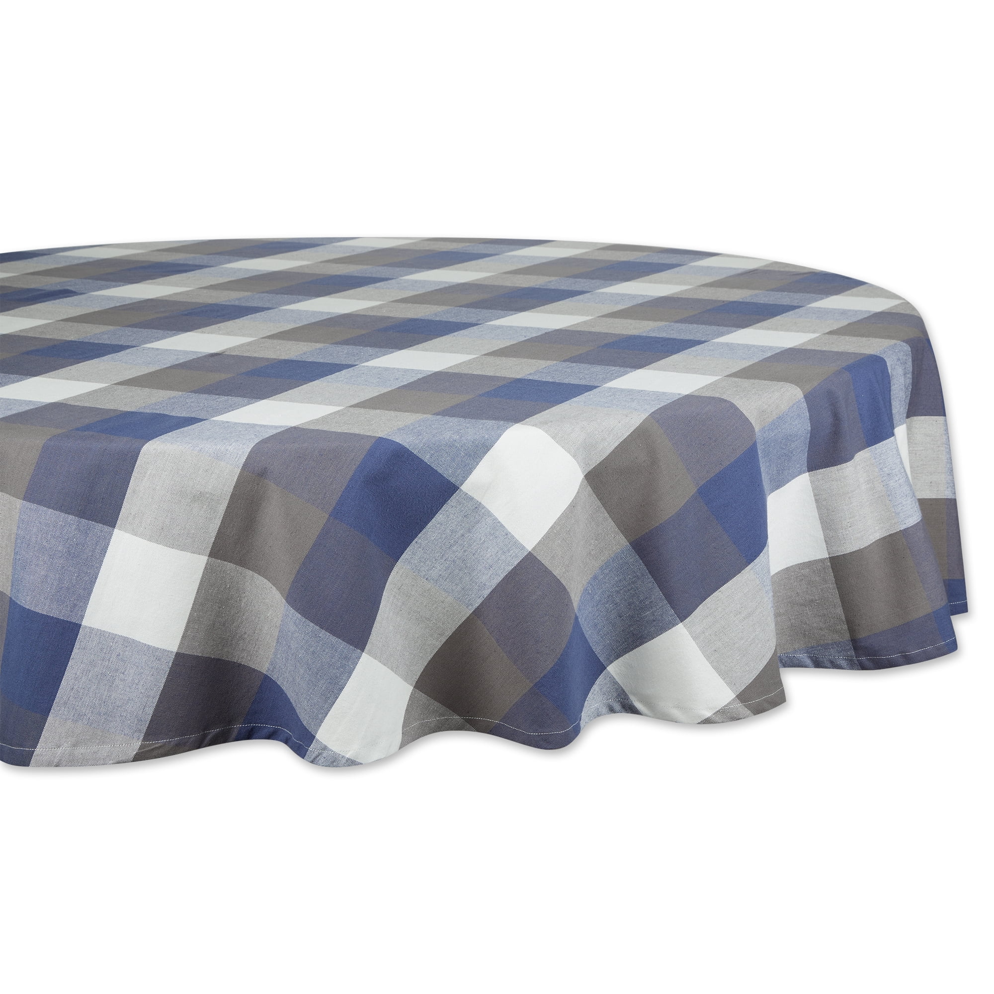 French Blue Tri Color Check Tablecloth 70 Round - Walmart.com