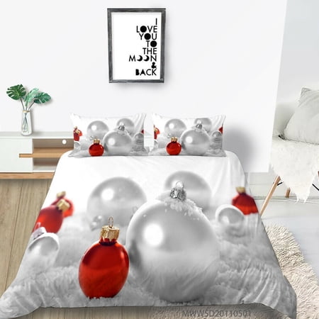 Home Bed Set Gift For Woman Luxury Home Bed Clothes 3D White And Red ...