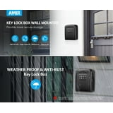 AMIR Key Lock Box, Weatherproof Steel Combination Lockbox, 4-Digit Code ...