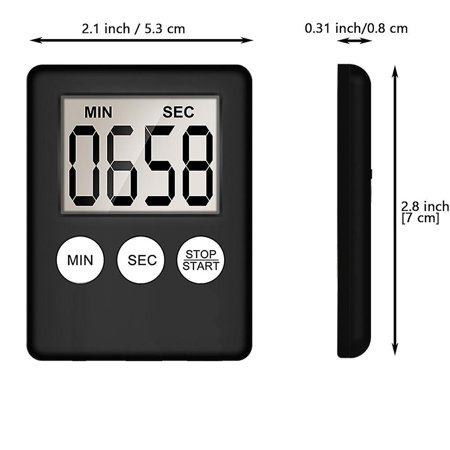 2.8" Large Display Kitchen Timer - Digital Timer Magnetic Back Loud ...