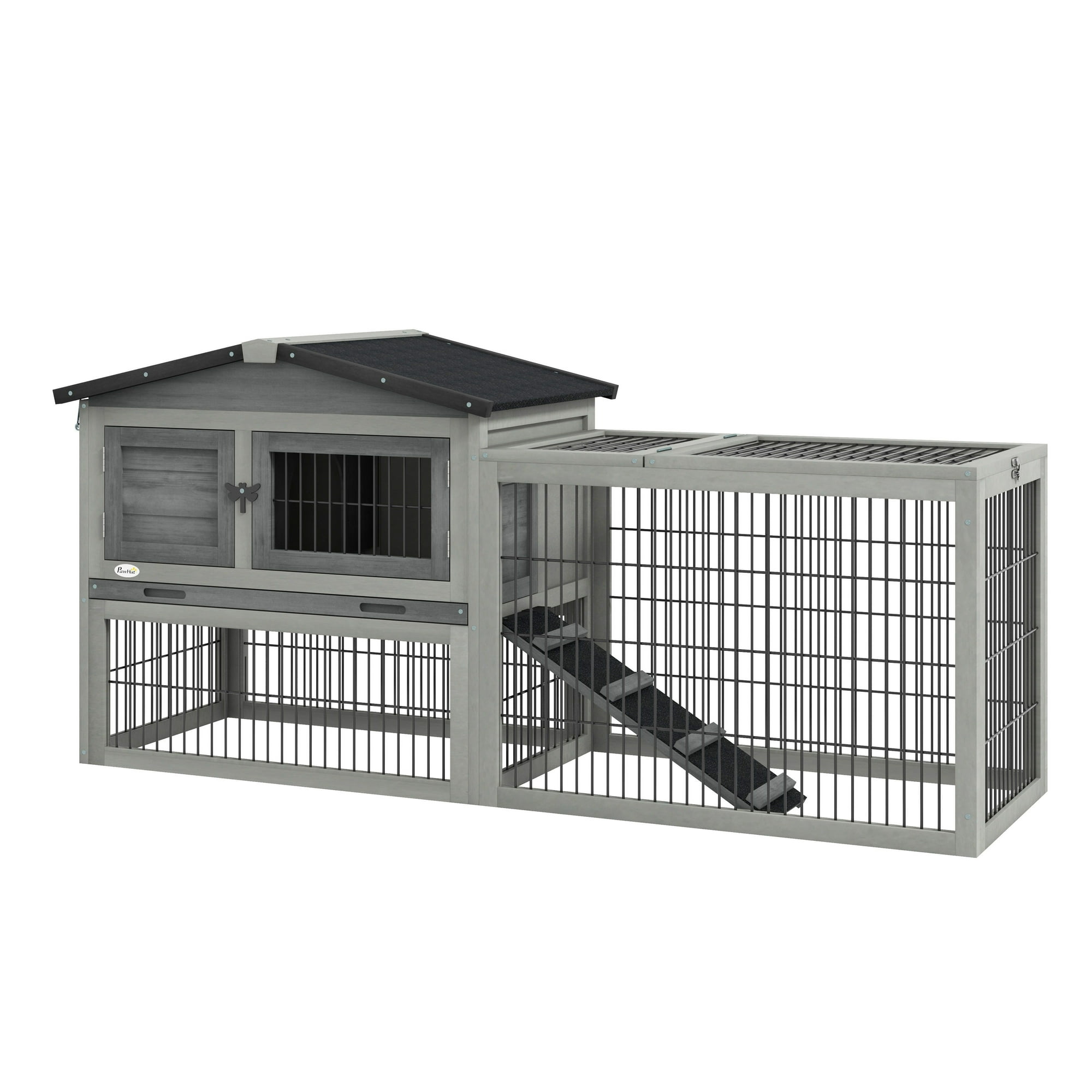 Click here for Pawhut Wooden Rabbit Hutch W/ Ramp Openable Roof P... prices