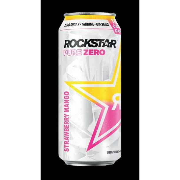 Rockstar Pure Zero Energy Drink Strawberry Mango, Rockstar Energy Drink Strawberry Mango 473ml ...