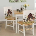 Farm Chair Back Covers Set of 6, Barn Horse Sheep Cat Animal Country ...
