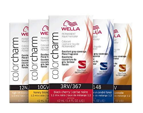 Wella COLOR CHARM PERMANENT Liquid Haircolor (w/Sleek Tint Brush ...
