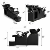 Artist Hand Reclining Shampoo Chair with Wash Station Basin, Foot Pedal ...