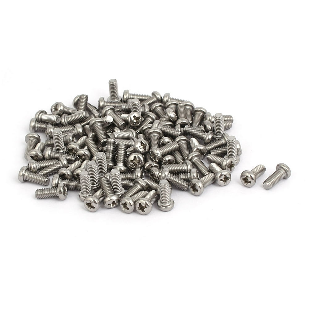 M4 x 10mm 304 Stainless Steel Round Head Machine Screws Bolt 100pcs ...