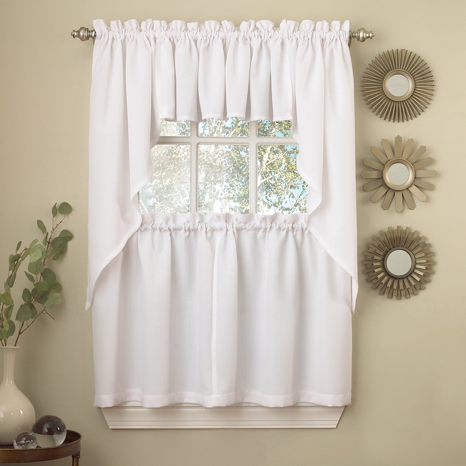 Ribcord Kitchen Curtains Solid Opaque 24 Ribcord Kitchen Curtains Solid Opaque 24