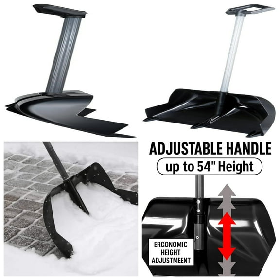 Superio 18" Deep Snow Shovel for Driveway with Sturdy D-Grip Metal ...