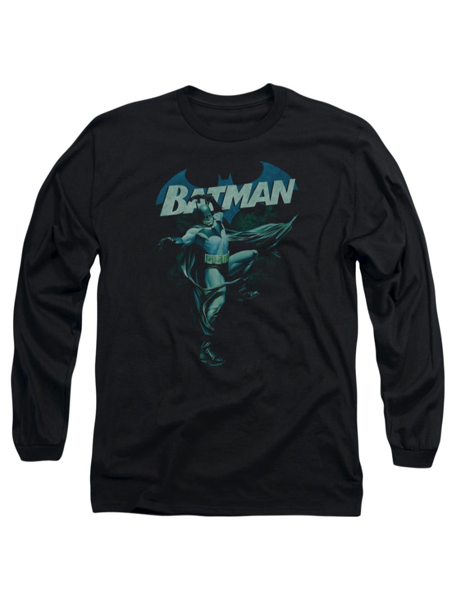 Batman - Batman DC Comics Blue Bat Adult Long Sleeve T-Shirt Tee ...