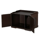 Pefilos 33" Cat Washroom Storage Bench Cat Litter Box Enclosure Cabinet ...