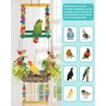 Bird Hammock Toys Parakeet Perches Swing, 3in1 Detachable Parrot Cage ...